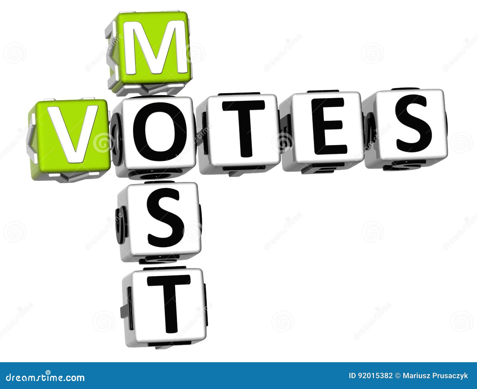 3D Most Votes Crossword stock illustration. Illustration of creativity ...