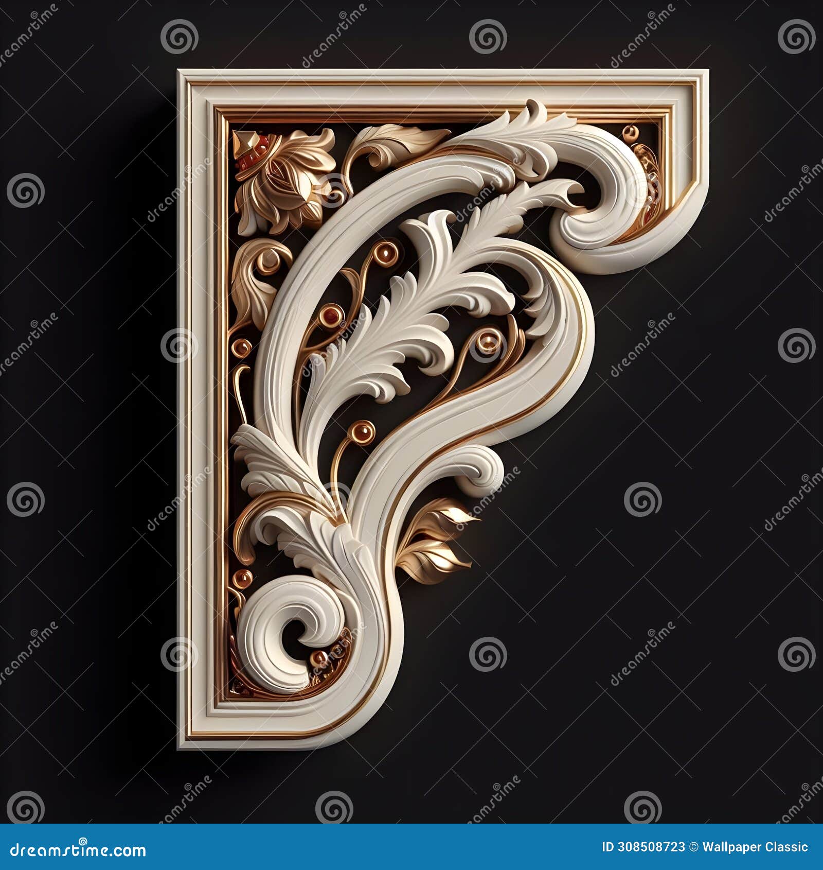 3d Moulding Frame Corner Decoration Ai Generator Stock Illustration ...