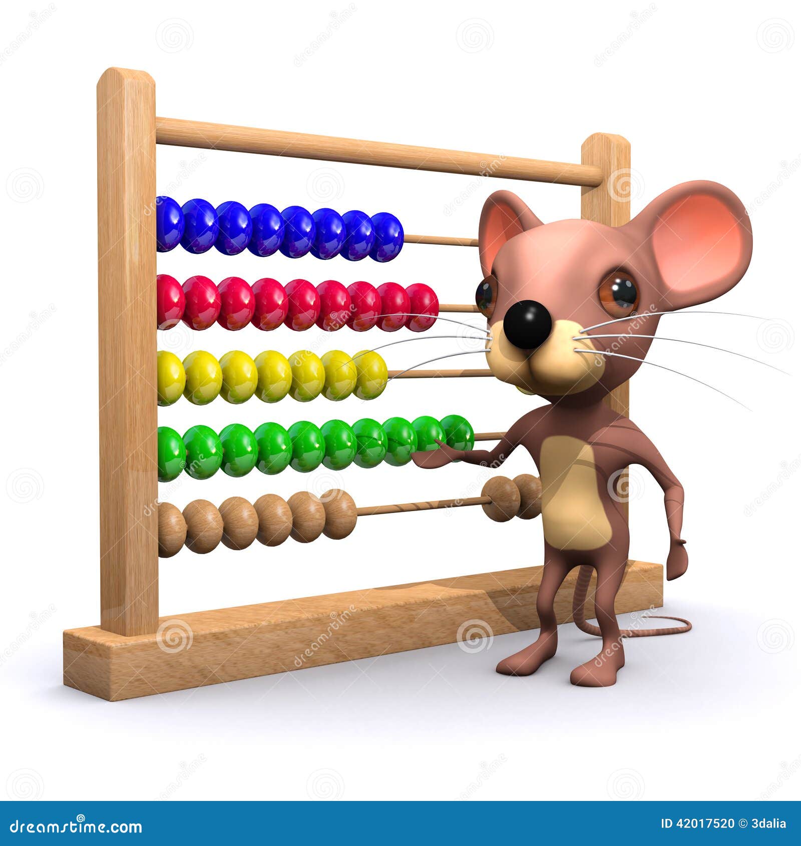 3d Mouse with abacus stock illustration. Illustration of education ...