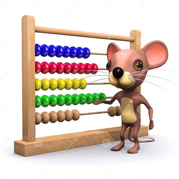 3d Mouse with abacus stock illustration. Illustration of education ...