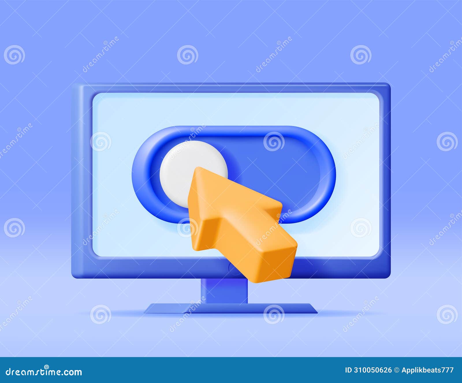 3D Mouse Cursor and Switch Button in Computer Stock Vector - Illustration of request, screen ...