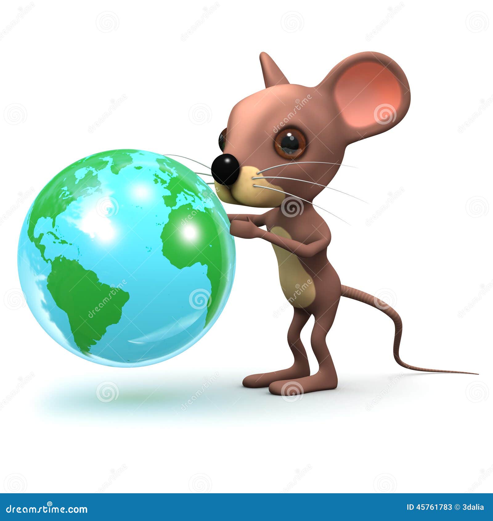 3d Mouse with a Globe of the Earth Stock Illustration - Illustration of ...