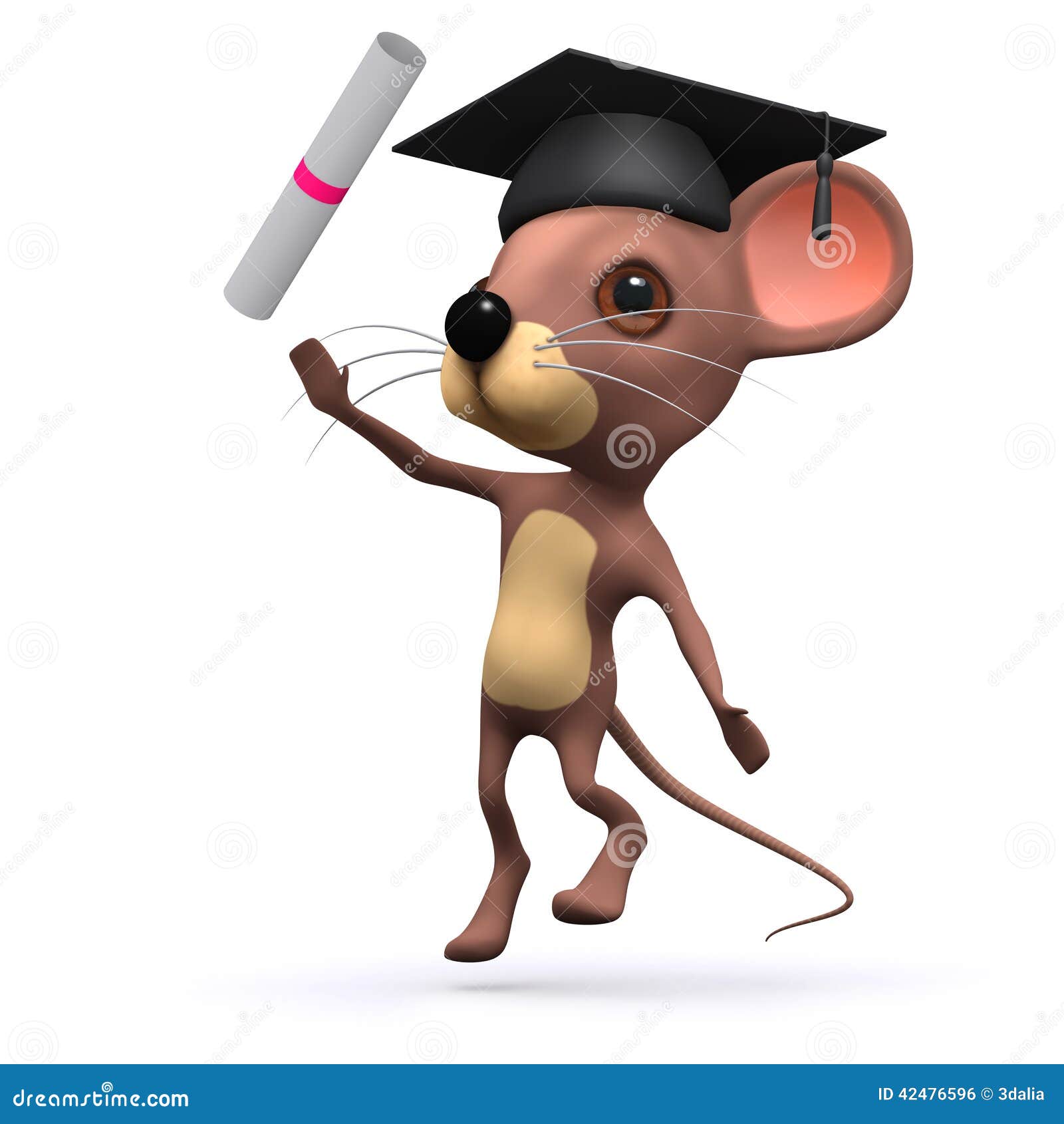 3d Mouse graduates! stock illustration. Illustration of rodent - 42476596