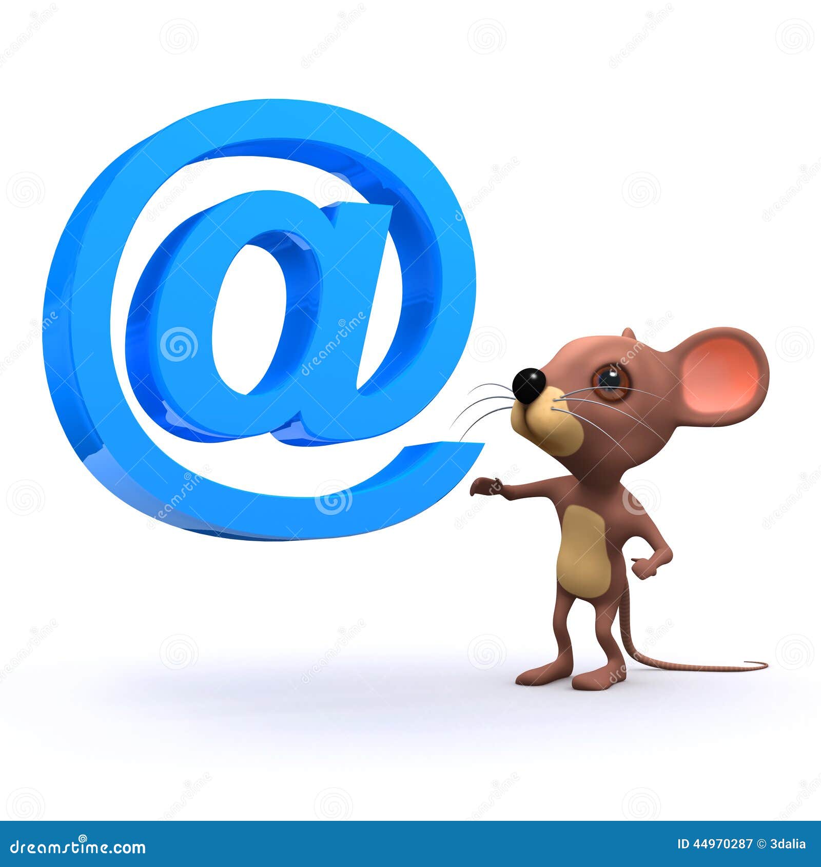 3d Mouse Has an Email Address Stock Illustration - Illustration of ...
