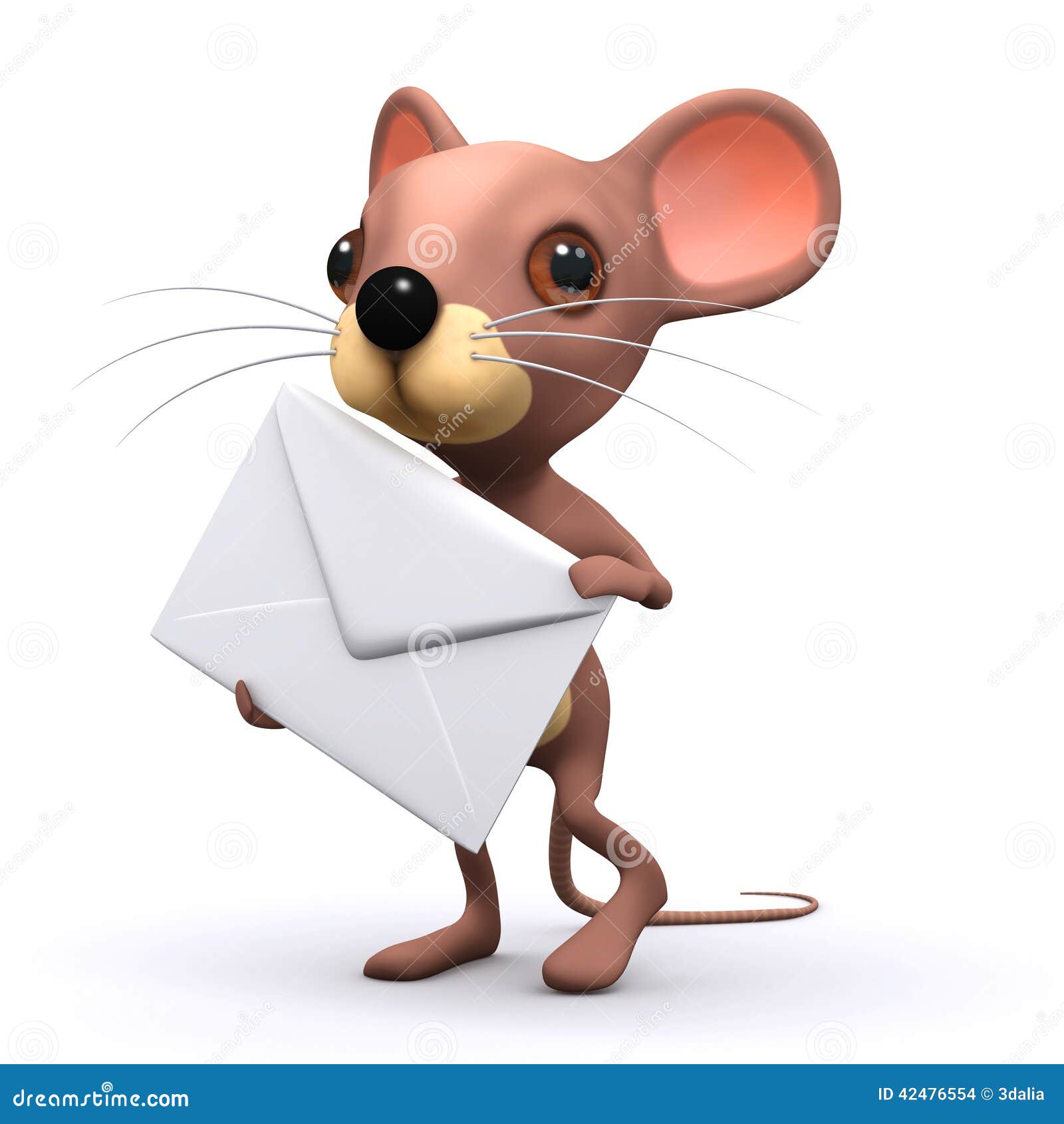 3d Mouse has mail stock illustration. Illustration of animal - 42476554