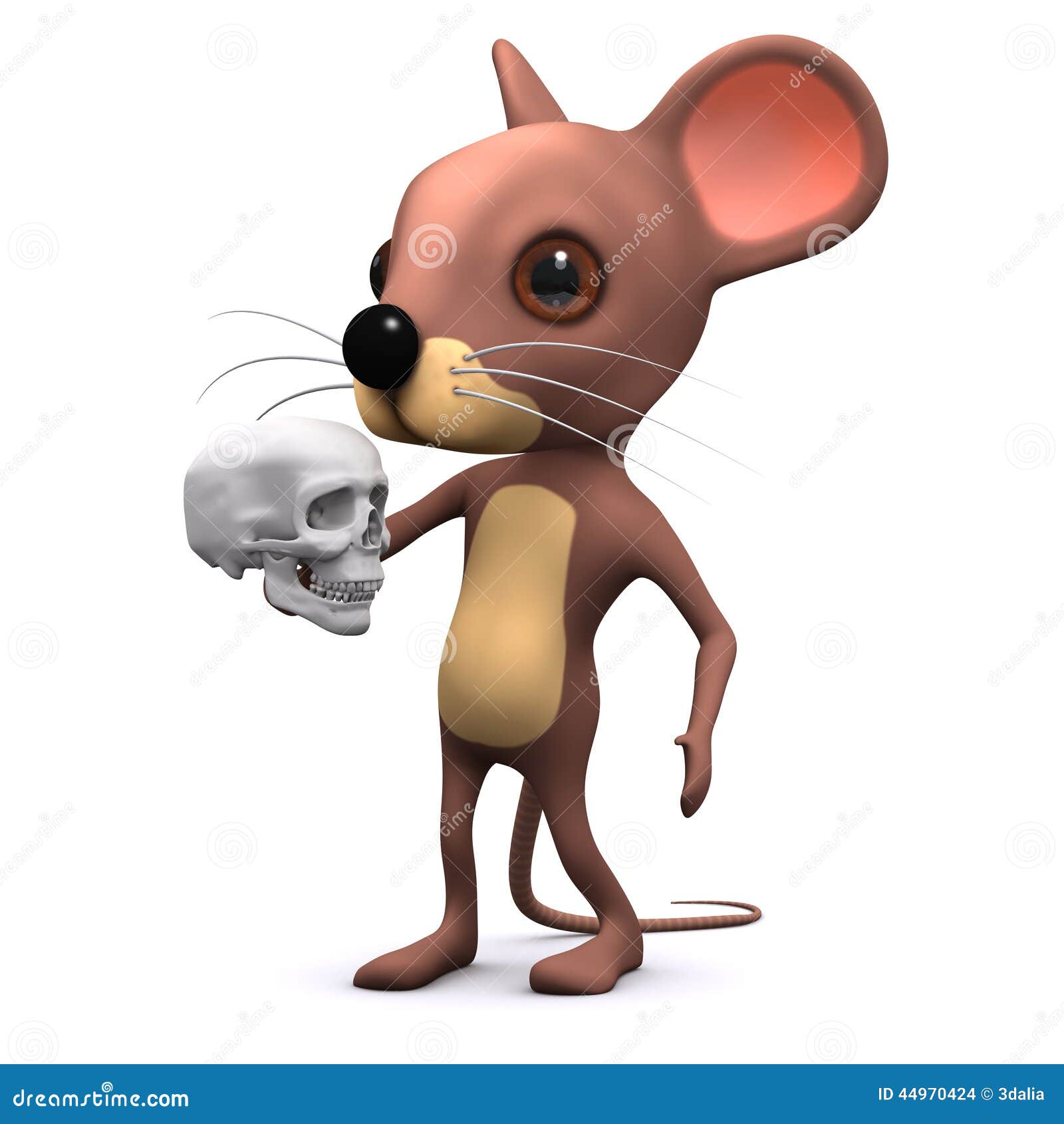 Skull Mouse With Star In The Eyes, Cartoon Vector Background ...