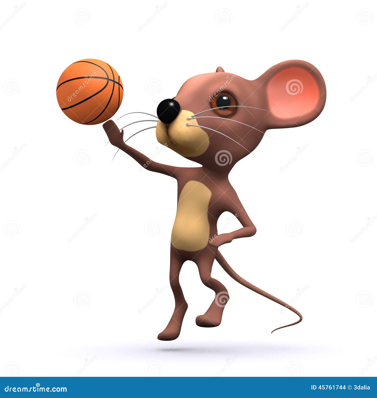 3d Mouse Playing Basketball Stock Illustration - Illustration of ...