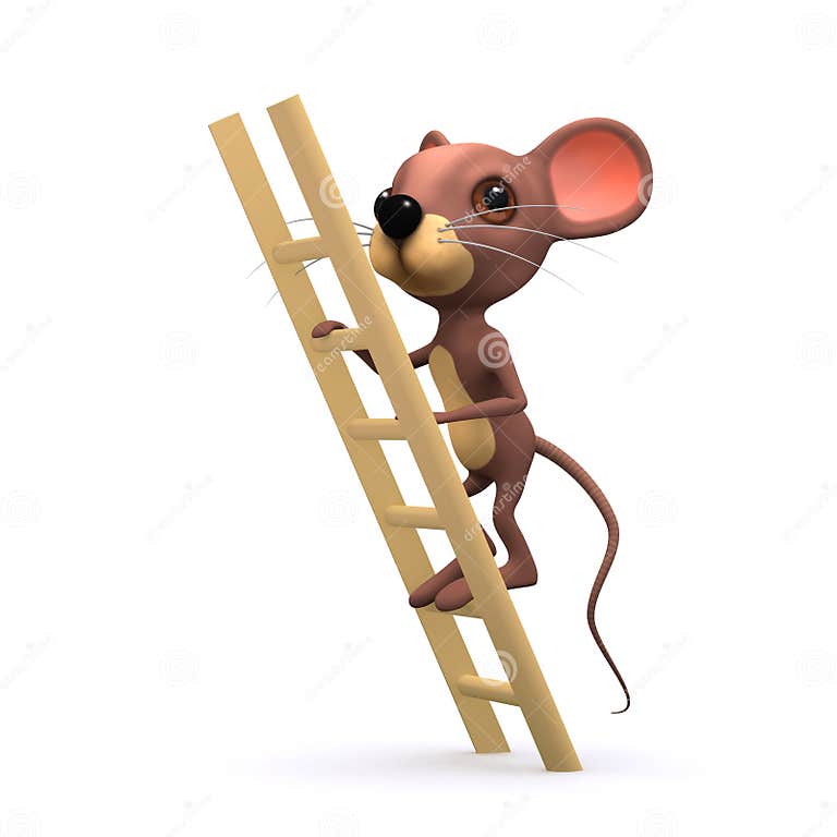 3d Mouse up ladder stock illustration. Illustration of climb - 41085309