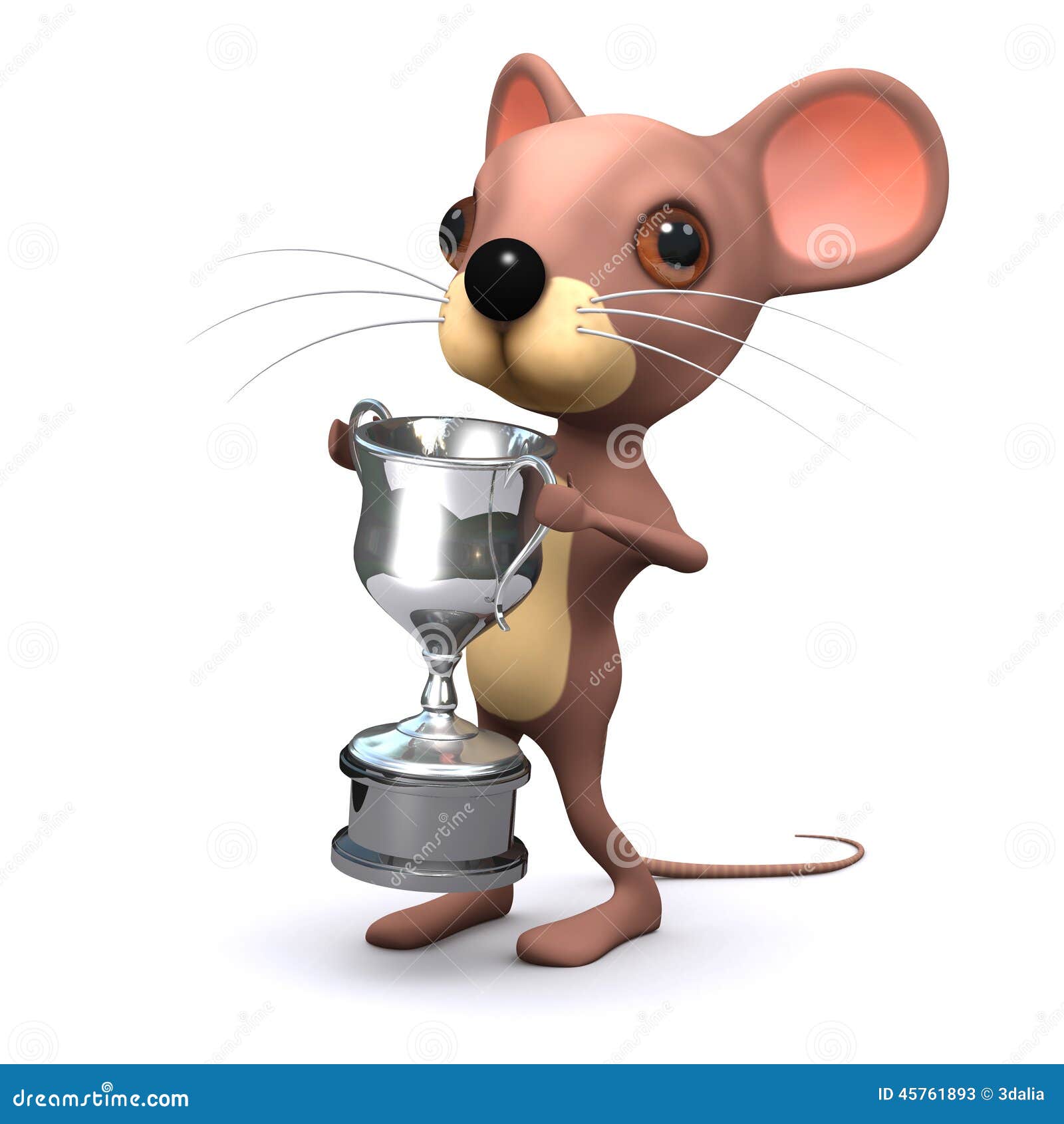 3d Mouse wins the trophy stock illustration. Illustration of price ...