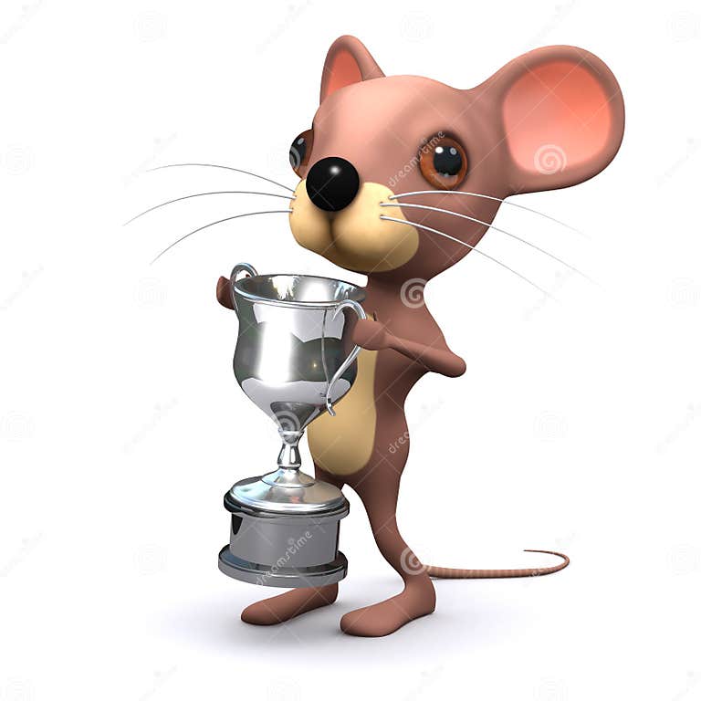 3d Mouse wins the trophy stock illustration. Illustration of price ...
