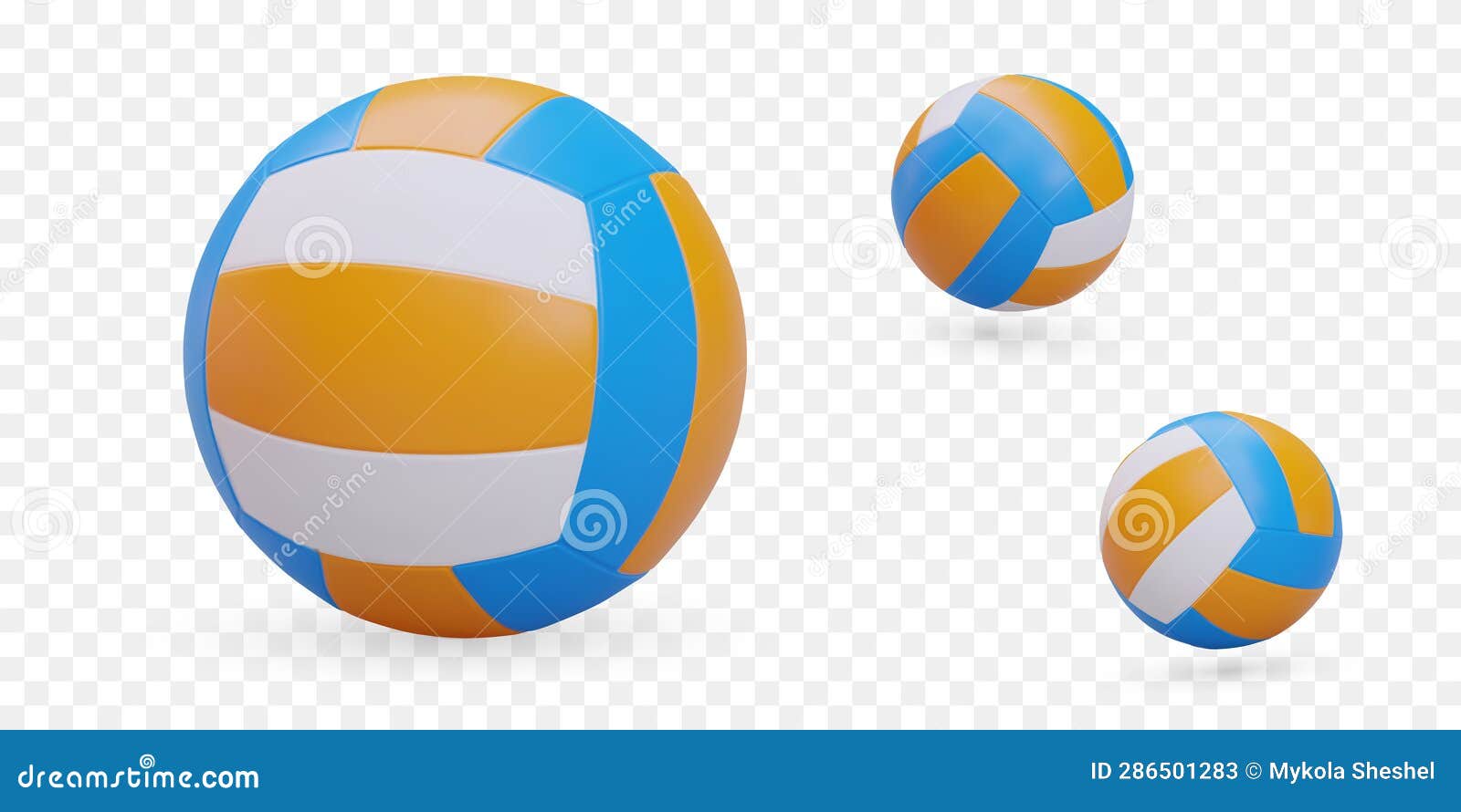 3D Multi Colored Volleyball Ball. Accessory for Team Sports Game Stock ...