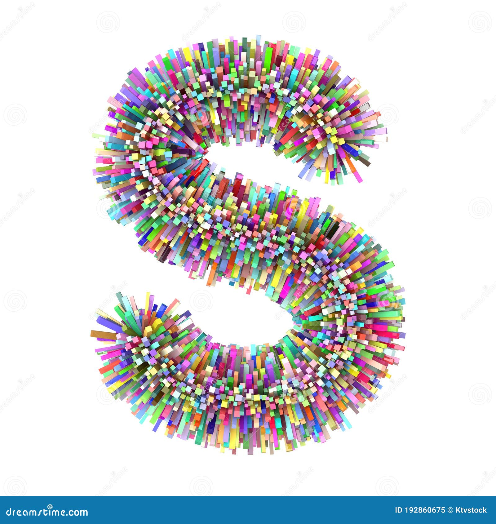 3d Multicolor Bricks Creative Cute Decorative Letter S Stock ...