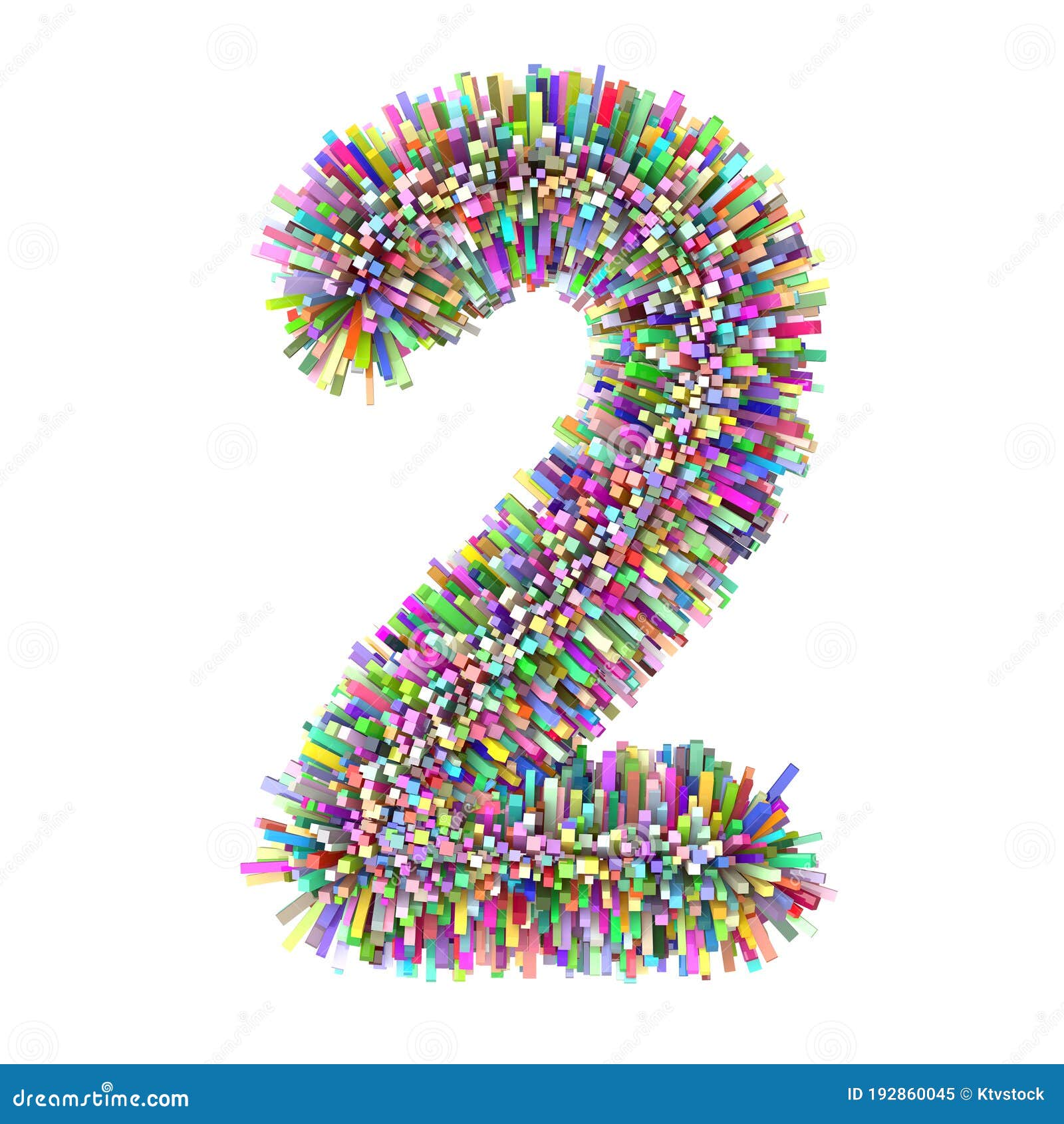 3d Multicolor Bricks Creative Cute Decorative Number 2 Stock ...
