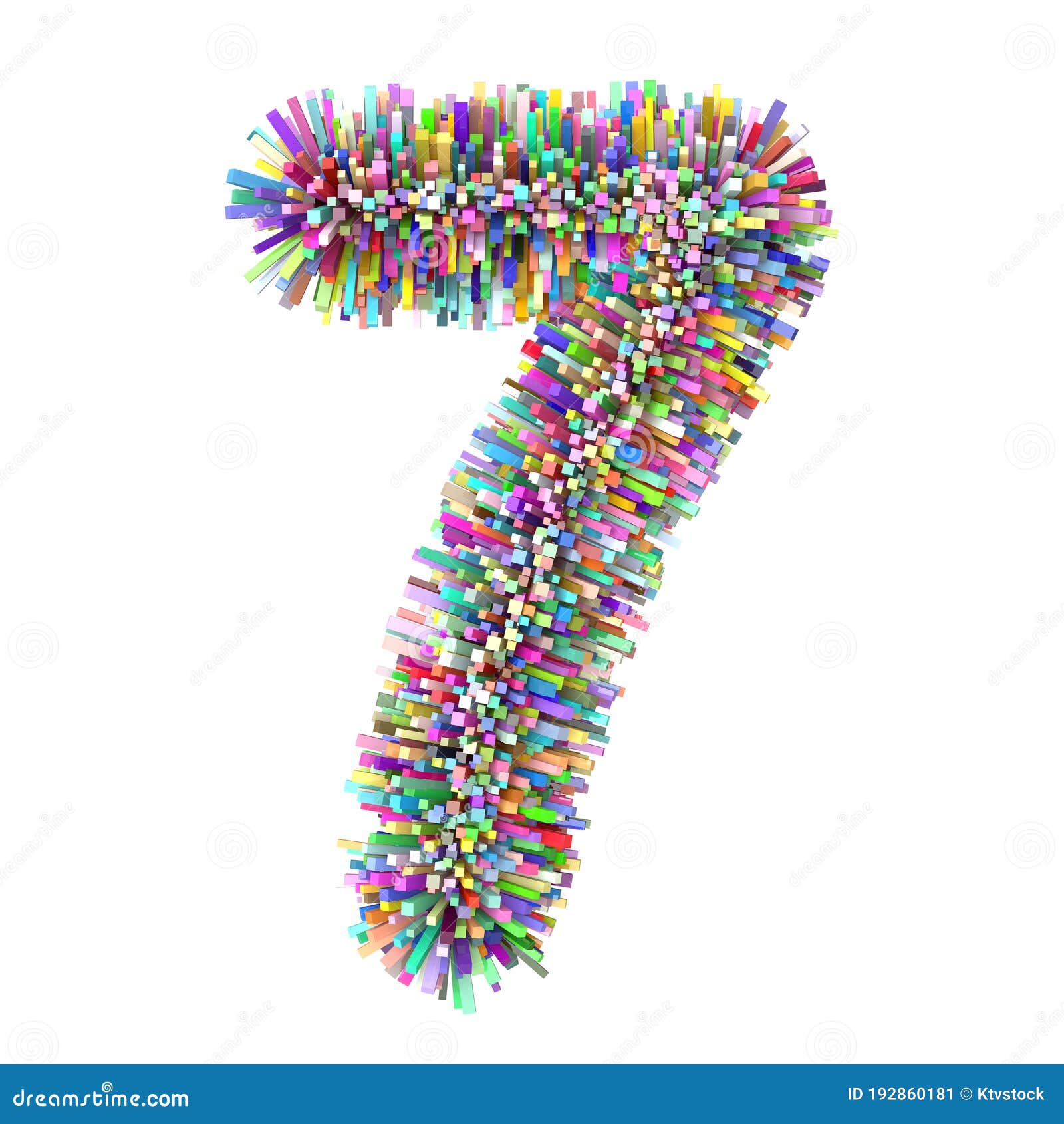 3d Multicolor Bricks Creative Cute Decorative Number 7 Stock ...