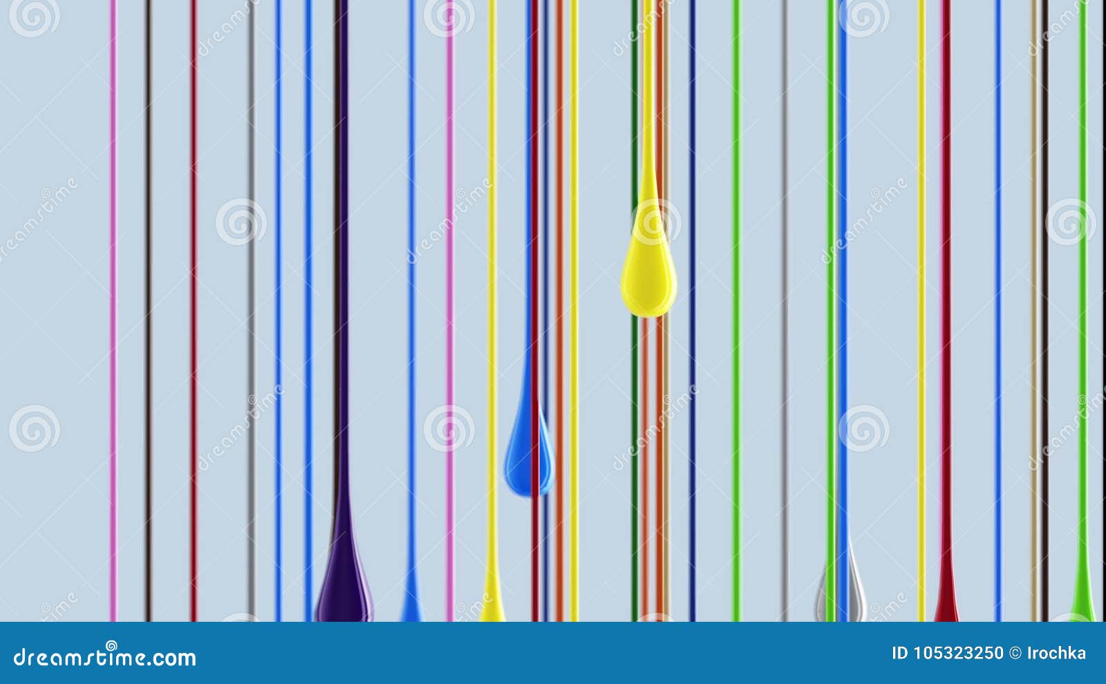 3D Multicolor Colorful Glossy Paint Blobs Dripping Down Stock ...