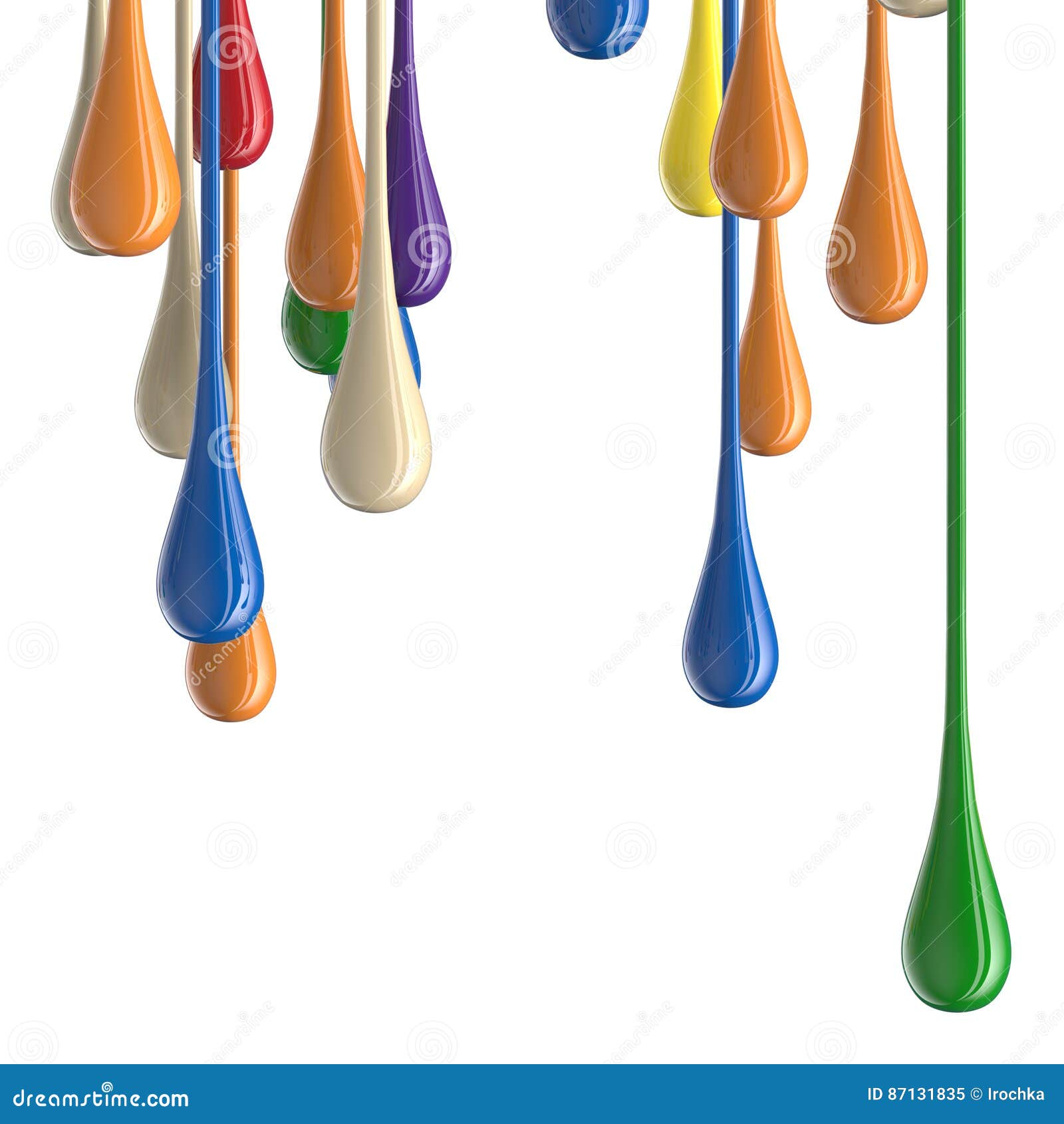 3D Multicolor Colorful Glossy Paint Drop Blobs Stock Illustration ...