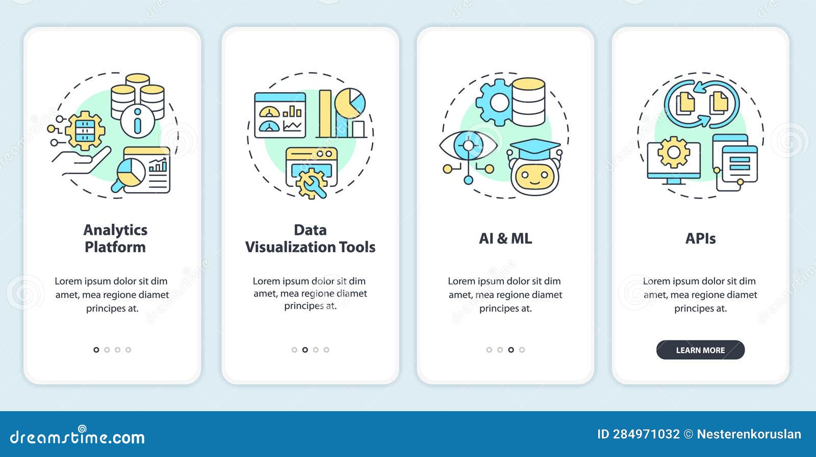 2d Multicolor Data Democratization Concept With Line Icons Stock Vector