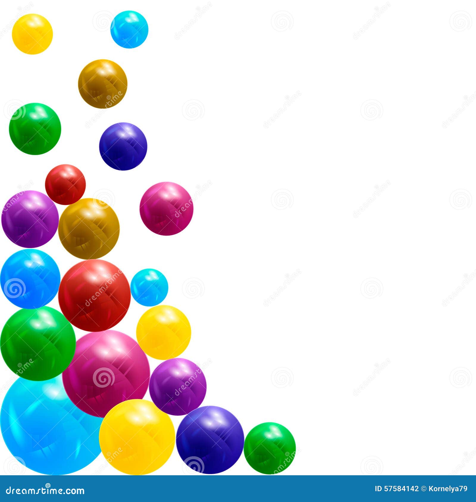 3D Multicolor Metallic Balls. Design Element Stock Vector ...