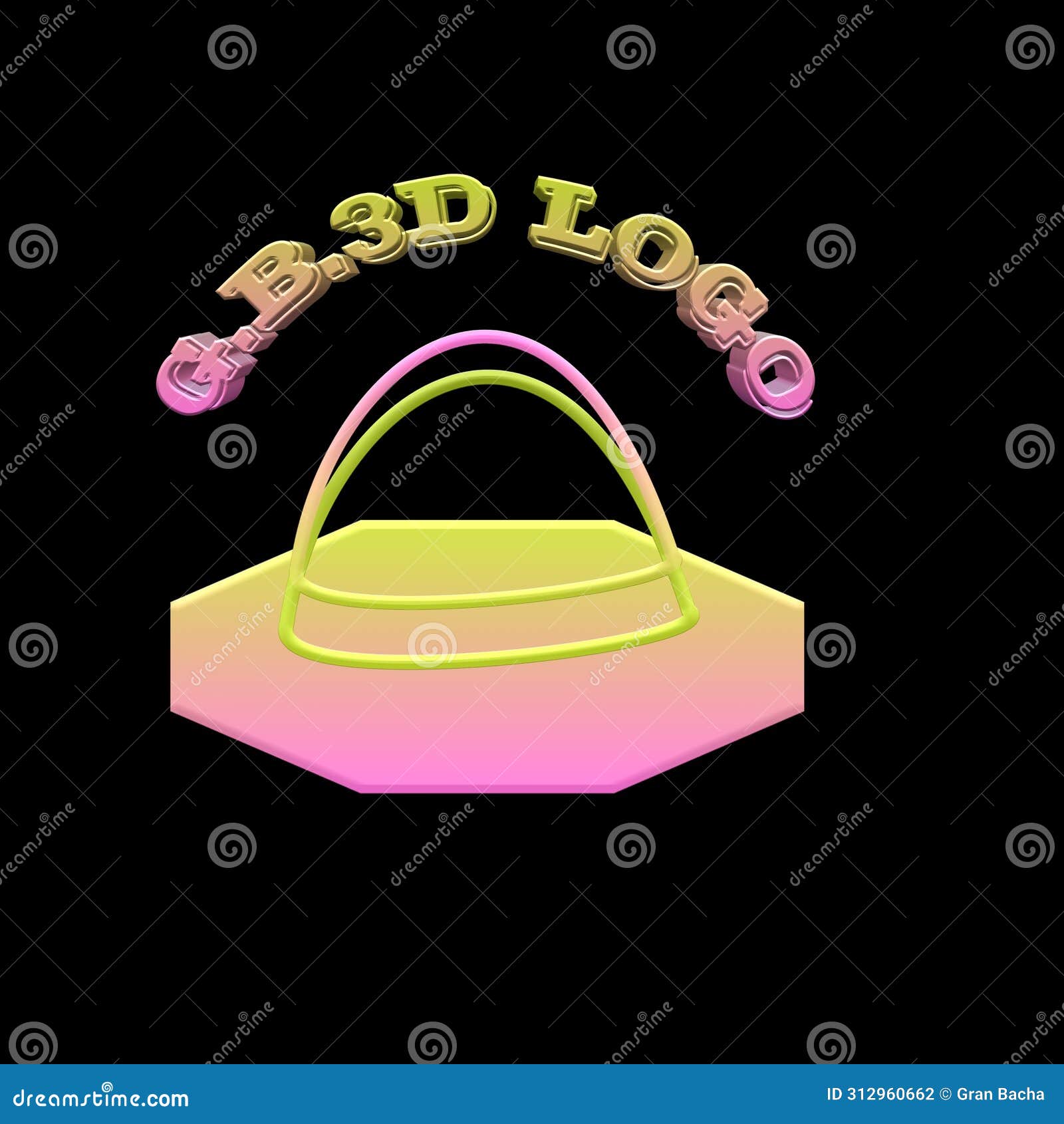 3D Multiple Logos Designing Stock Illustration - Illustration of ...