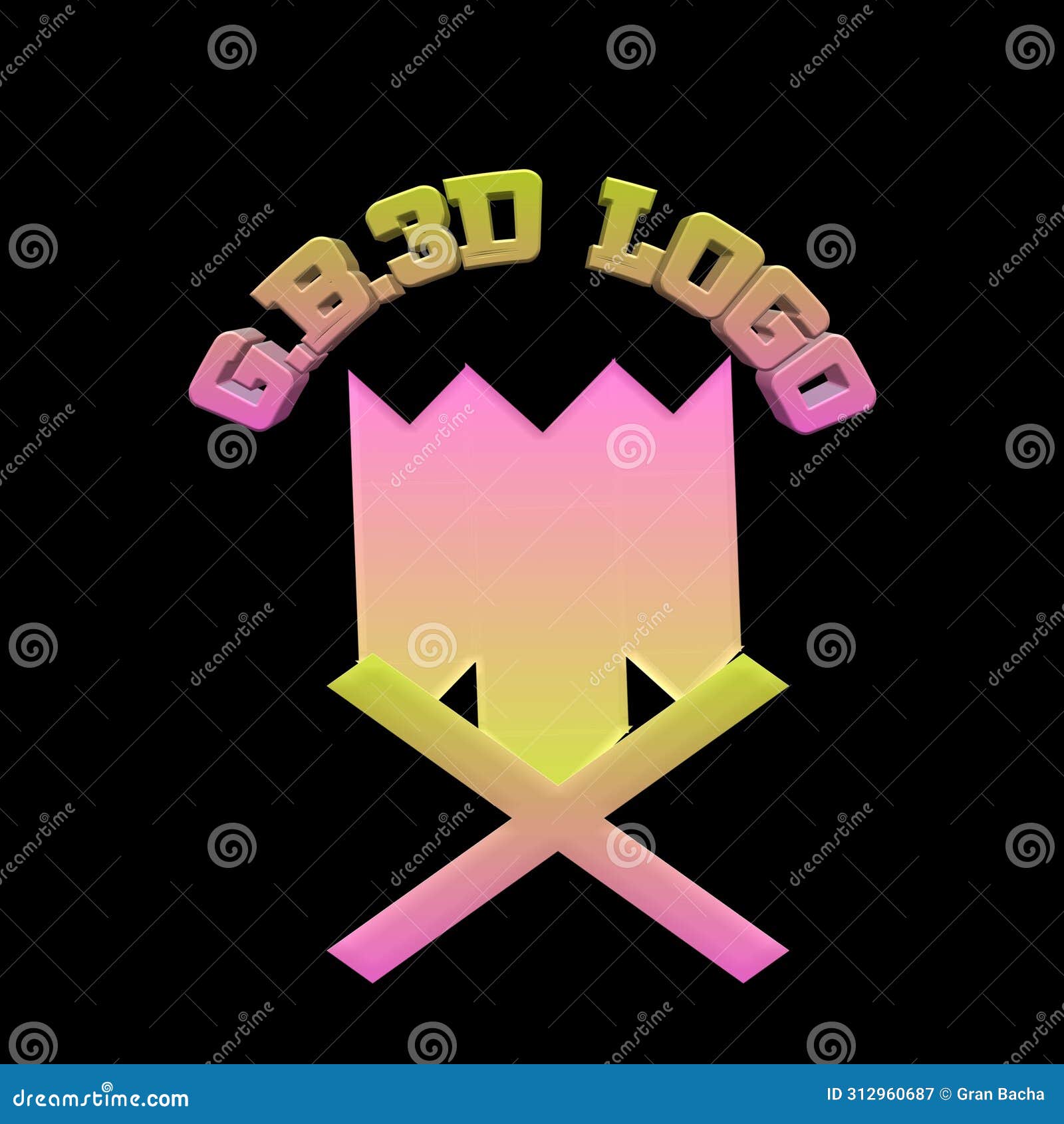 3D Multiple Logos Designing Stock Illustration - Illustration of design ...