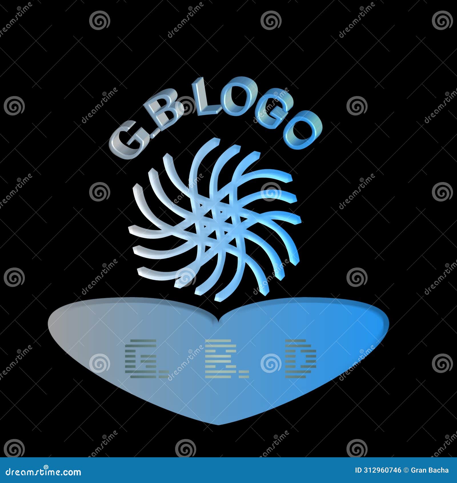 3D Multiple Logos Designing Stock Illustration - Illustration of ...