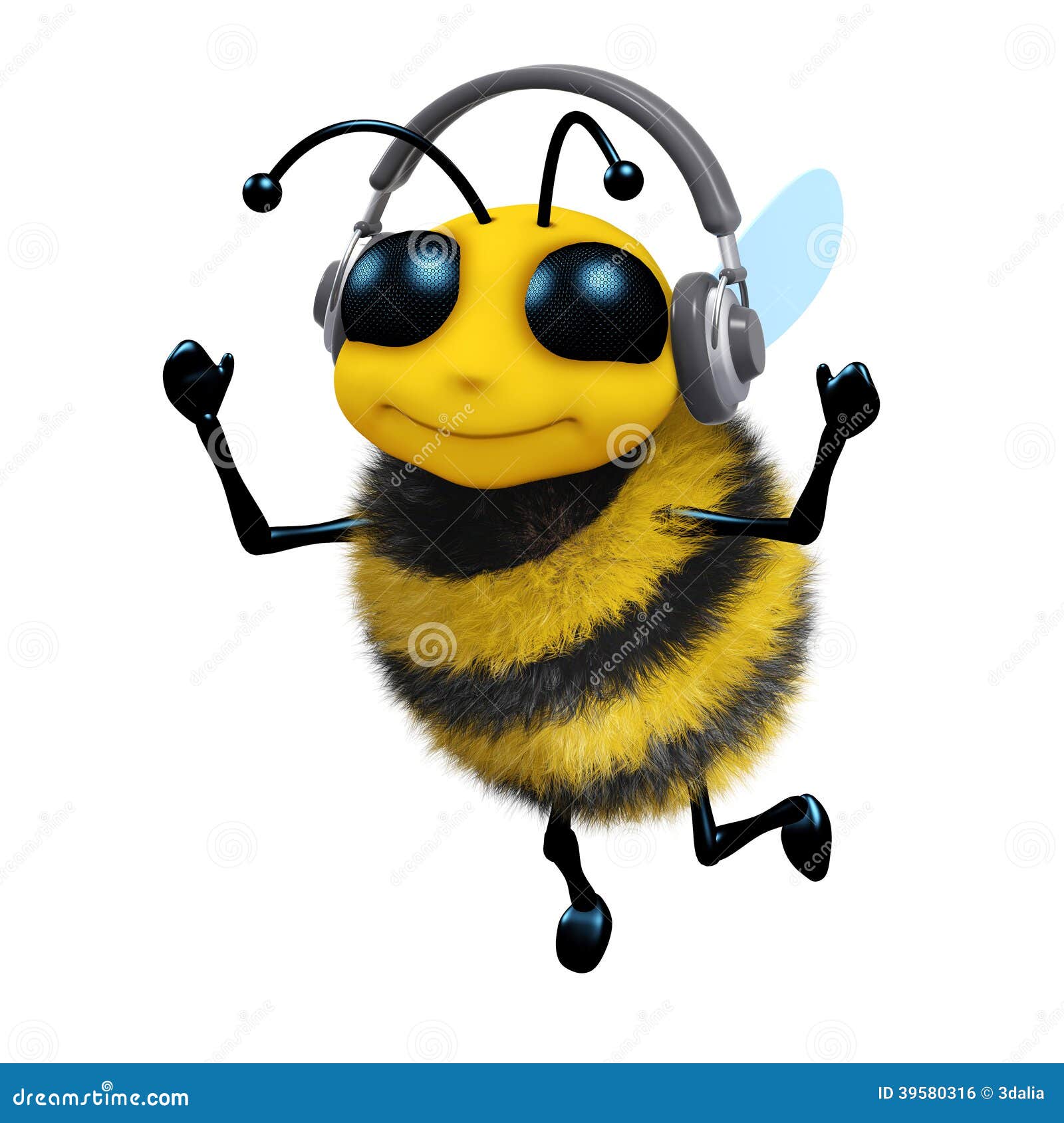 3d Music bee stock vector. Illustration of insect, honey - 39580316