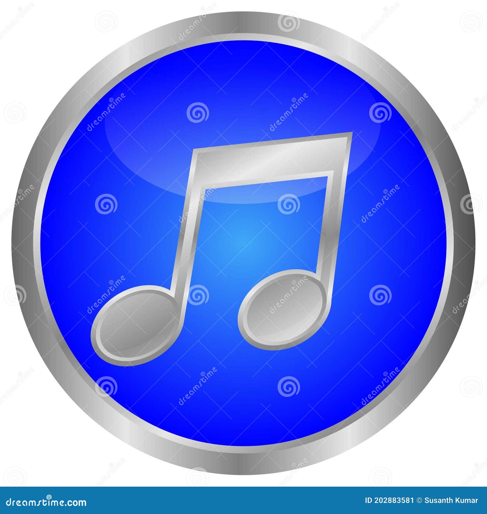 3d music button stock vector. Illustration of vector - 202883581