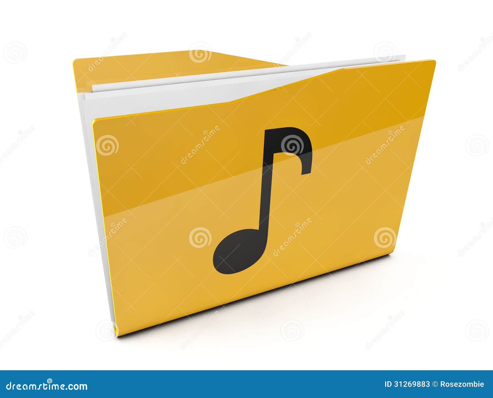 3d music folder stock illustration. Illustration of project - 31269883