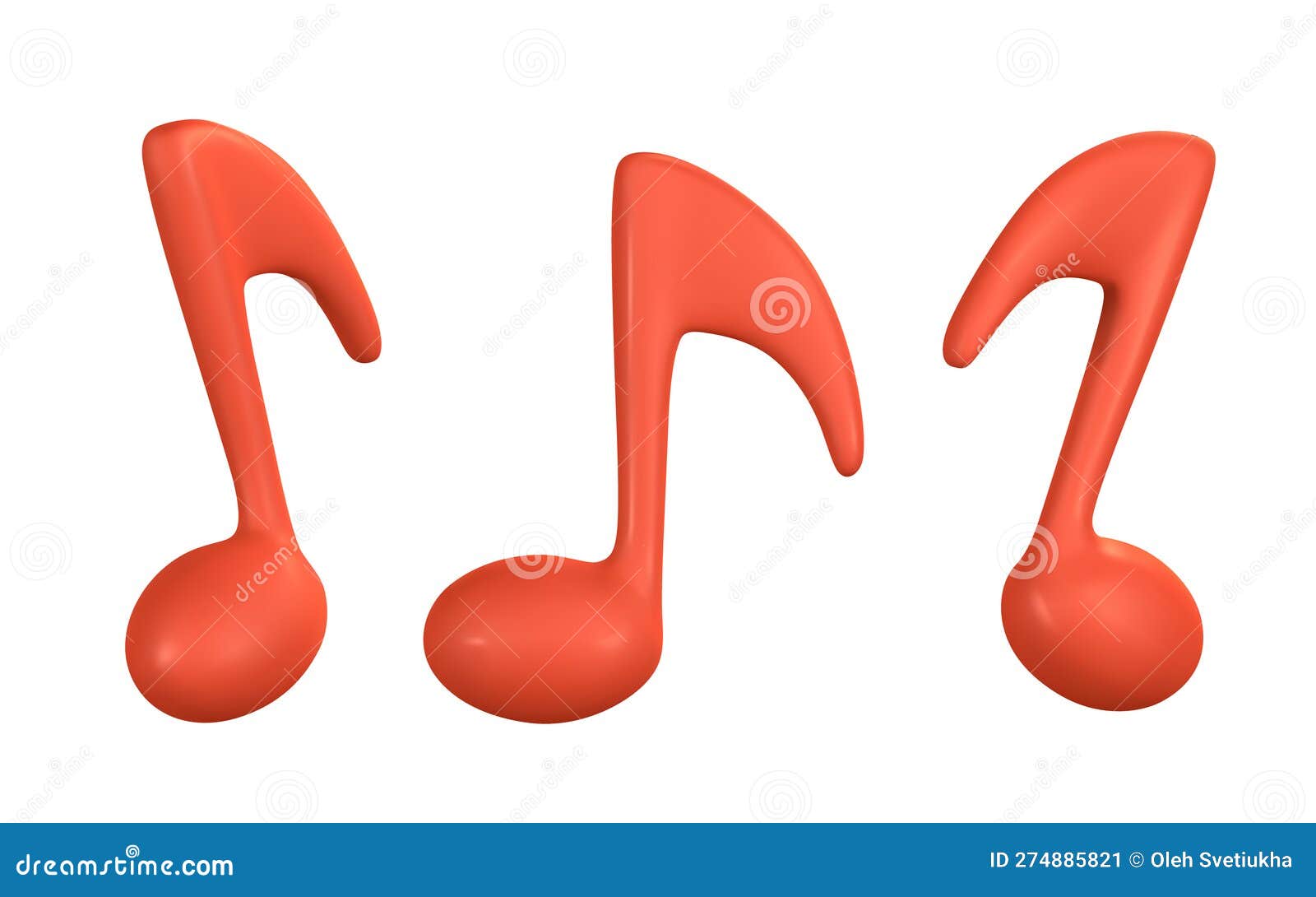 3d Music Note for Music Concept Design in Plastic Cartoon Style. Vector ...
