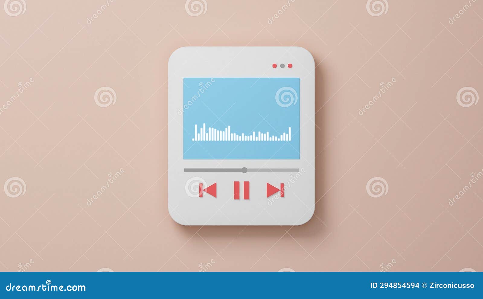 3D Music player stock illustration. Illustration of radio - 294854594