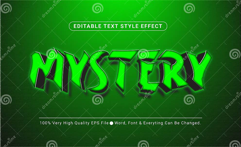 3D Mystery Text Effect, Editable Text Effect Stock Vector ...