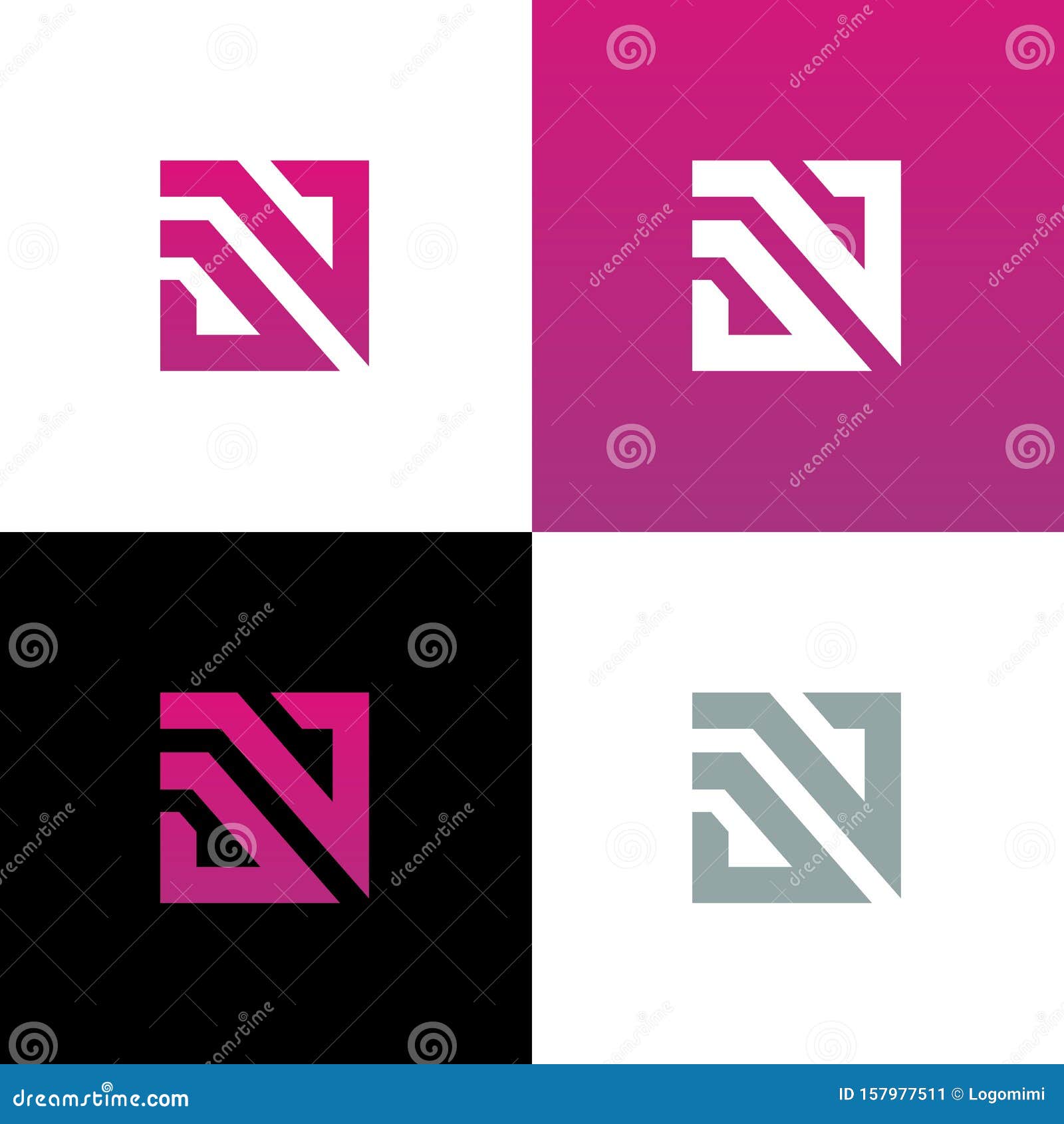 D N DN ND Vector Initial Logo Icon Set, Logo Design Element Stock ...