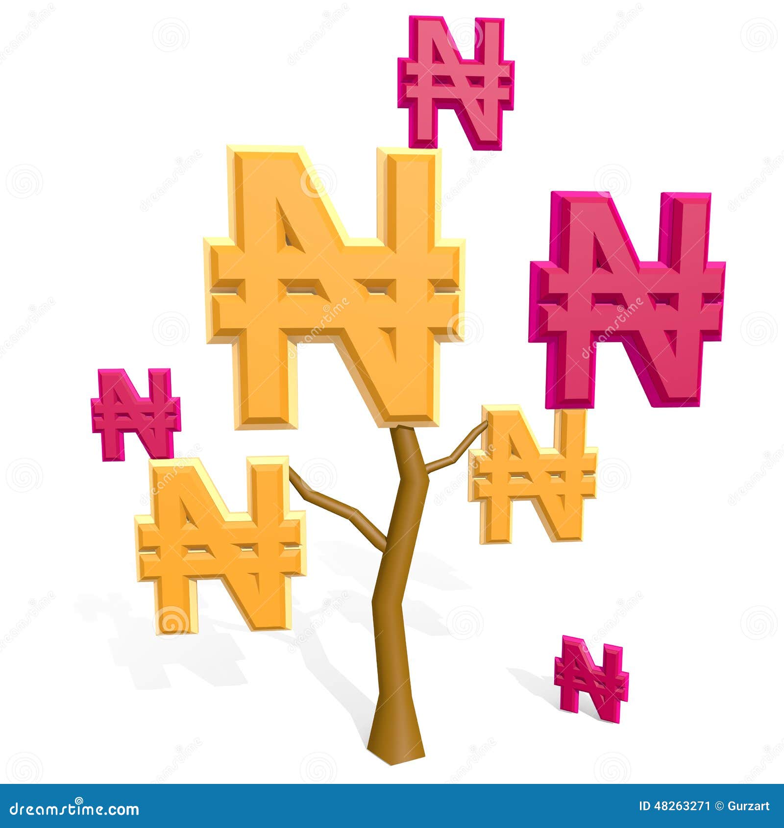 3d naira sign on a tree stock illustration. Illustration of backdrop ...