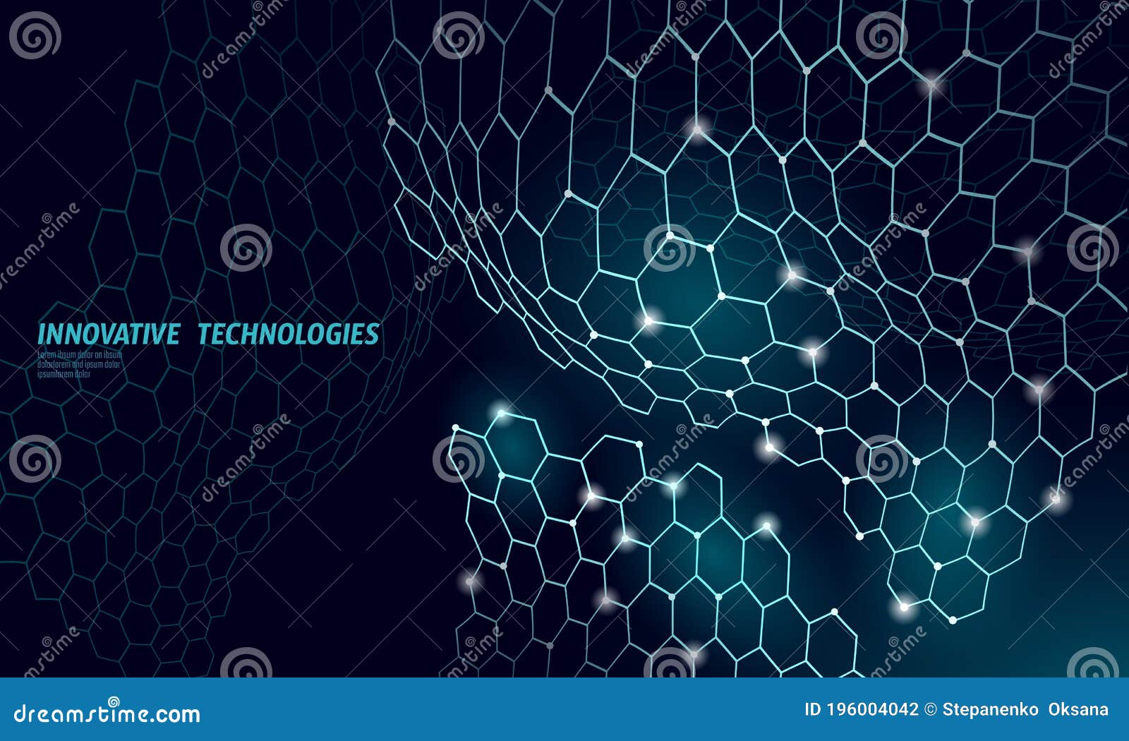 3D Nanotechnololy Graphene Texture Cyberspace. Nano Fiber Chemical ...