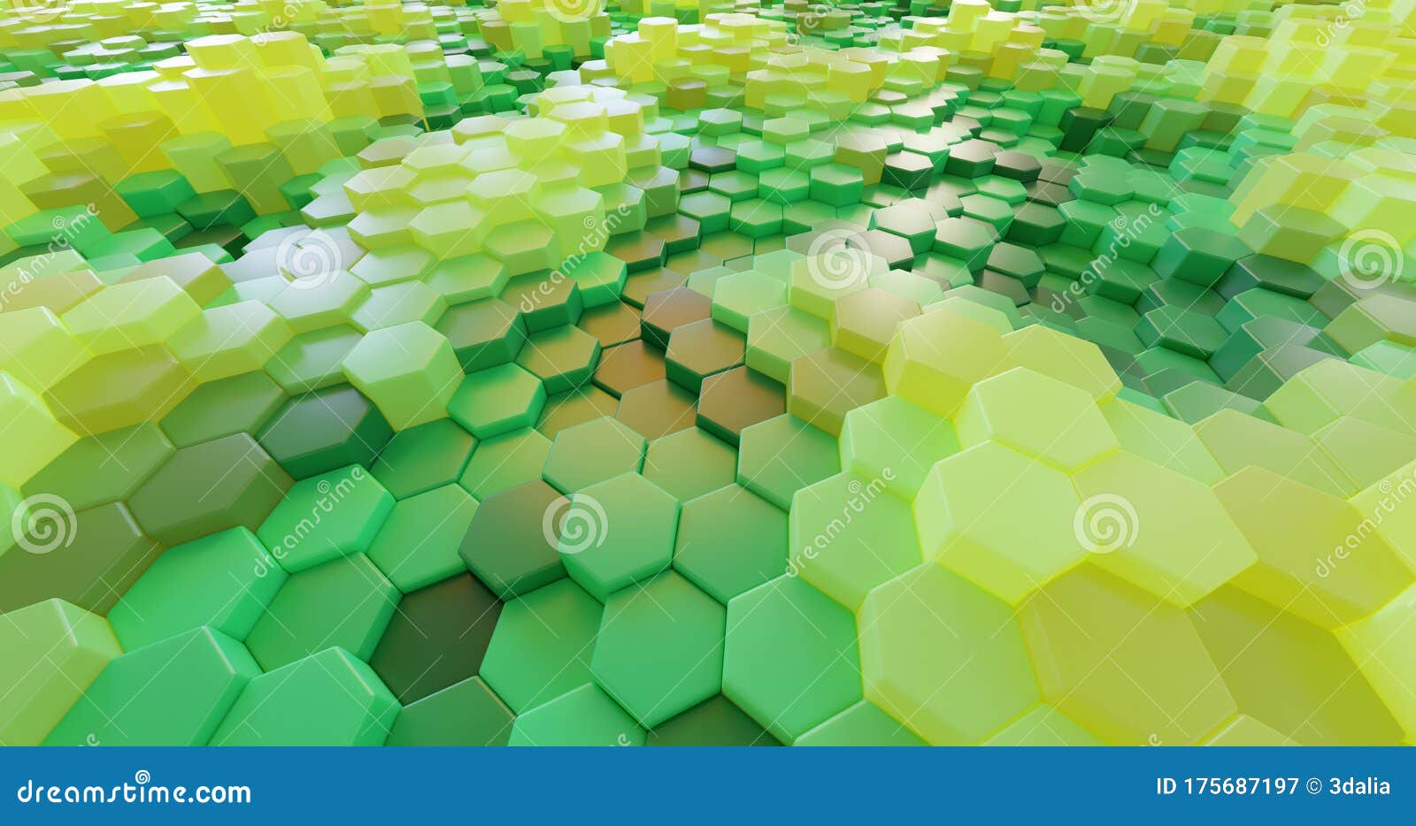 3d Natural Green Hexagon Landscape Made of Soft Plastic Stock ...