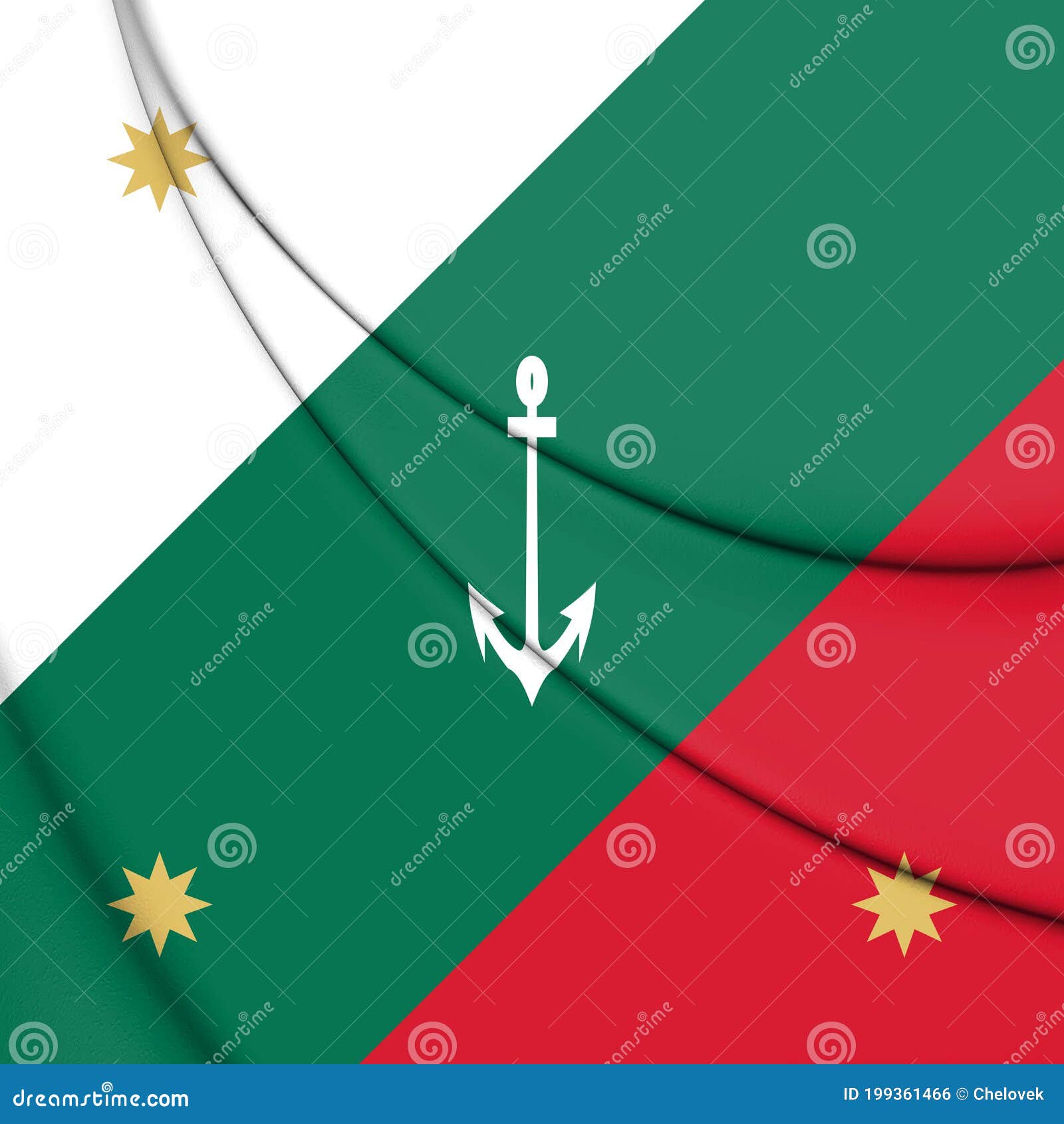 3D Naval Jack of Mexico. stock illustration. Illustration of fold ...
