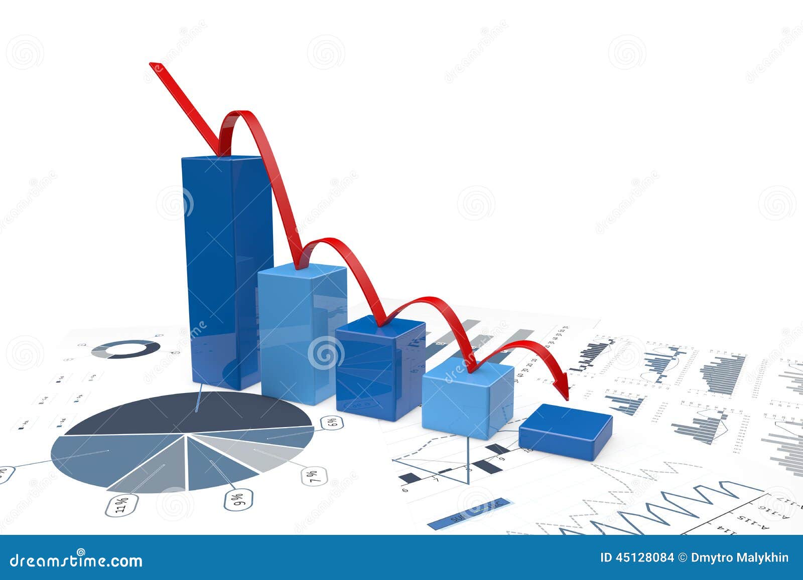 3d Negative Bar Graphs Stock Photography | CartoonDealer.com #45128084