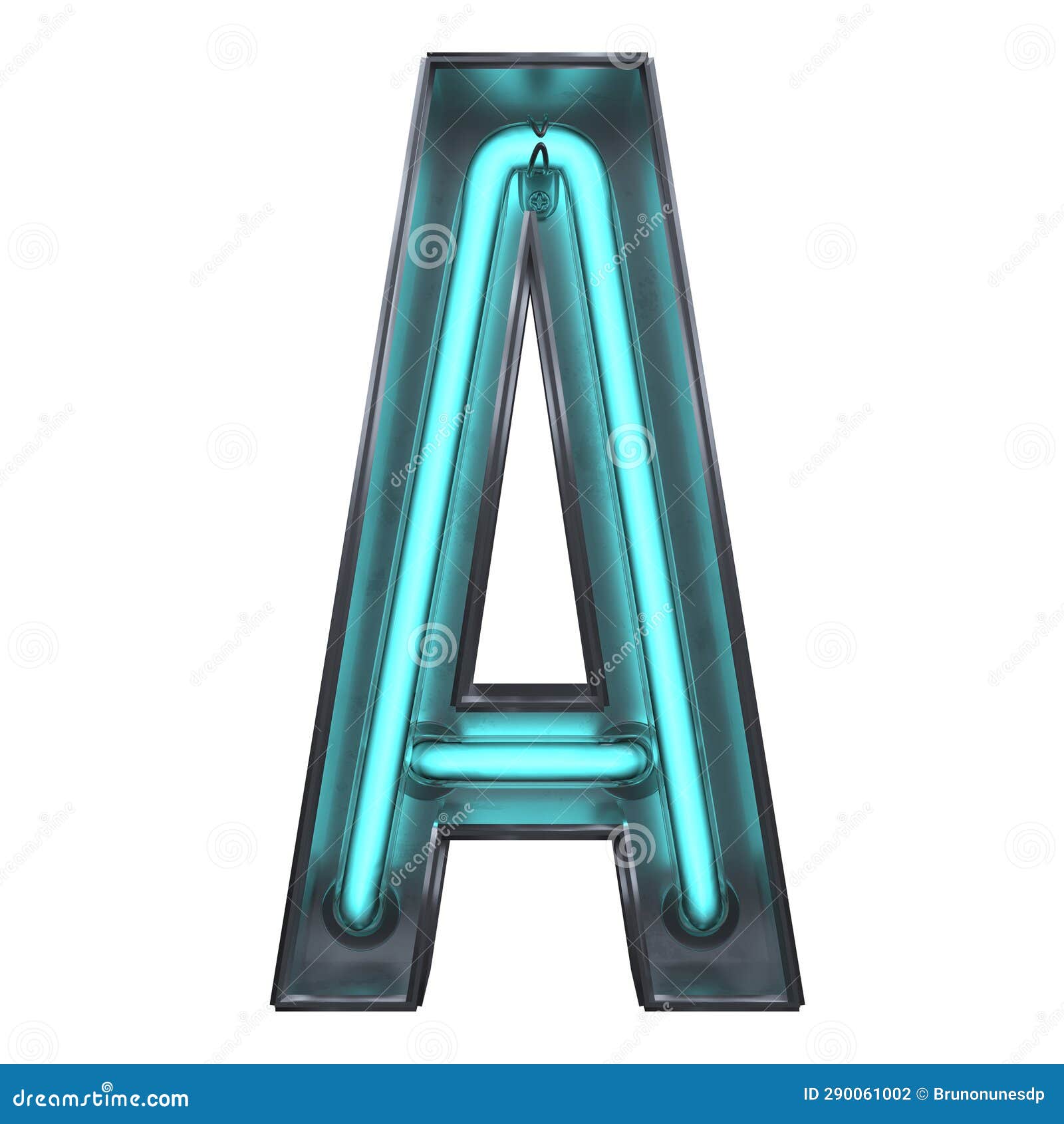 A 3D a Neon Alphabet Letter Illustration Isolated on a White Background ...