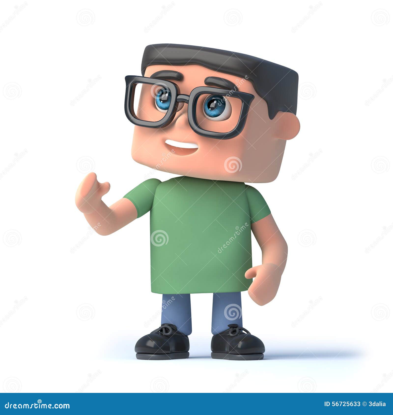 3d Nerd points to the left stock illustration. Illustration of young ...