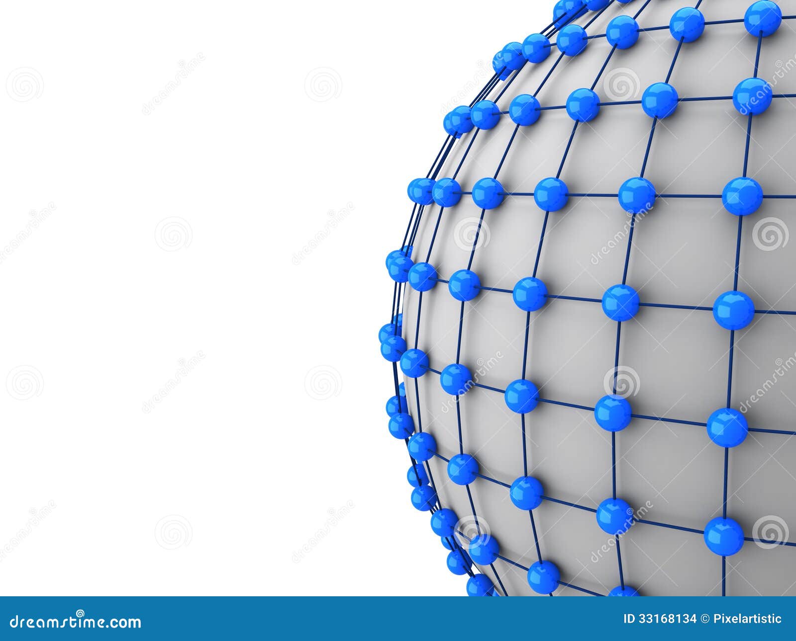 3d Network Concept, Balls Connection with Each Other Stock Illustration ...