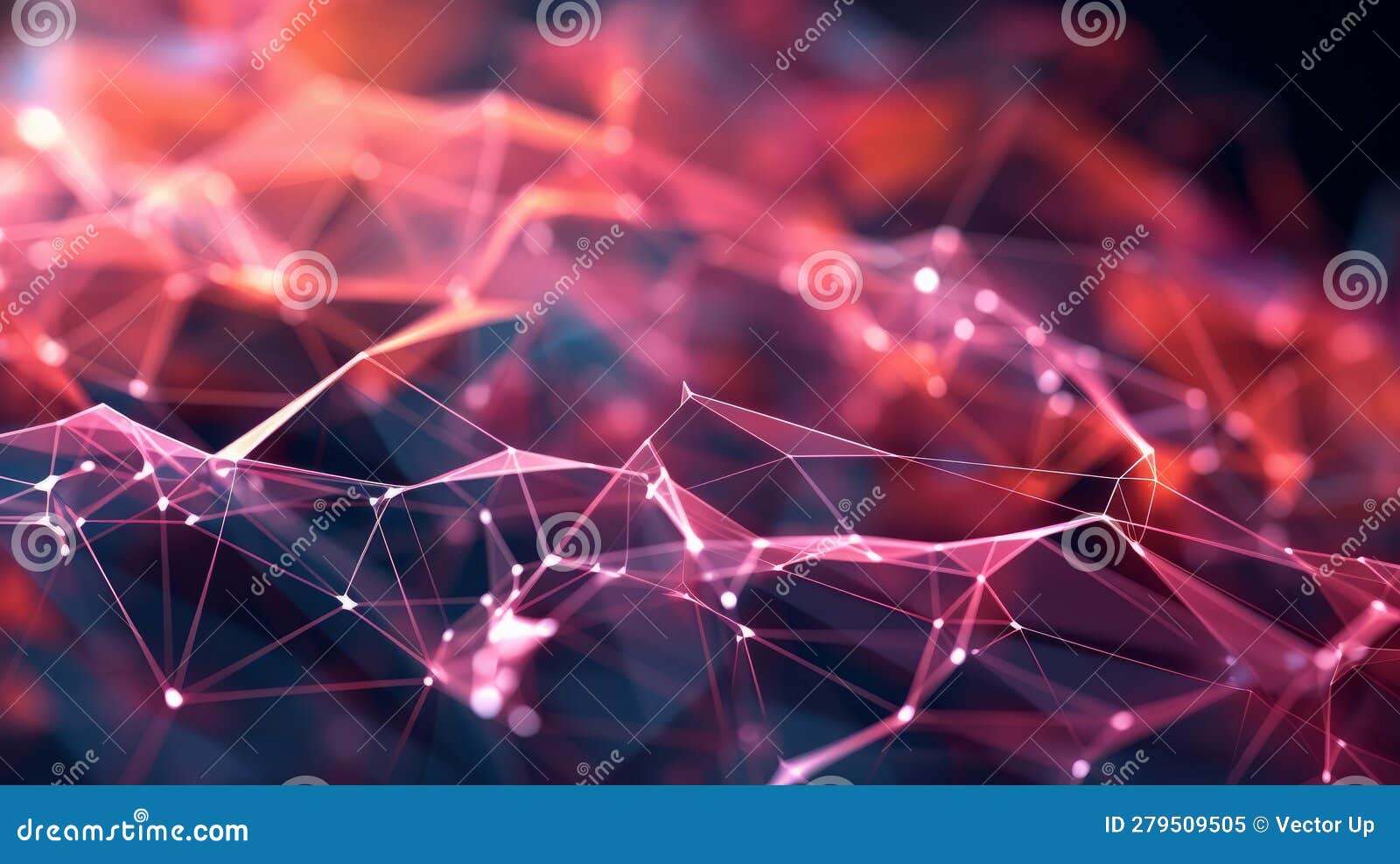 3D Network Connections with Plexus Design. Generative AI Stock Illustration - Illustration of ...