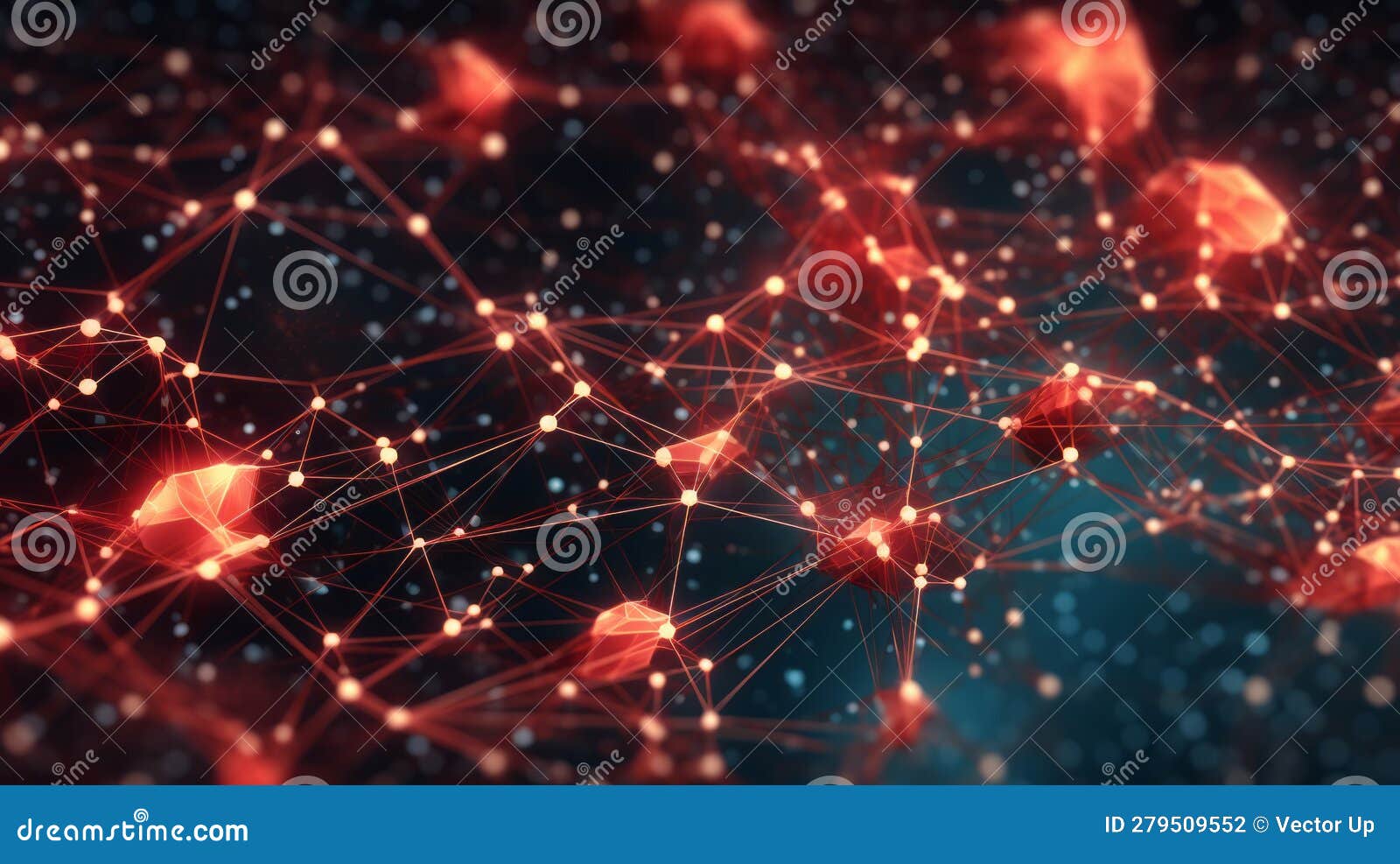 3D Network Connections with Plexus Design. Generative AI Stock Illustration - Illustration of ...