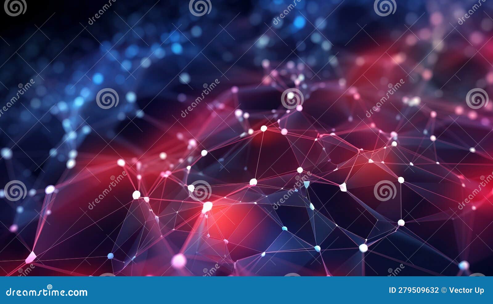 3D Network Connections with Plexus Design. Generative AI Stock Illustration - Illustration of ...