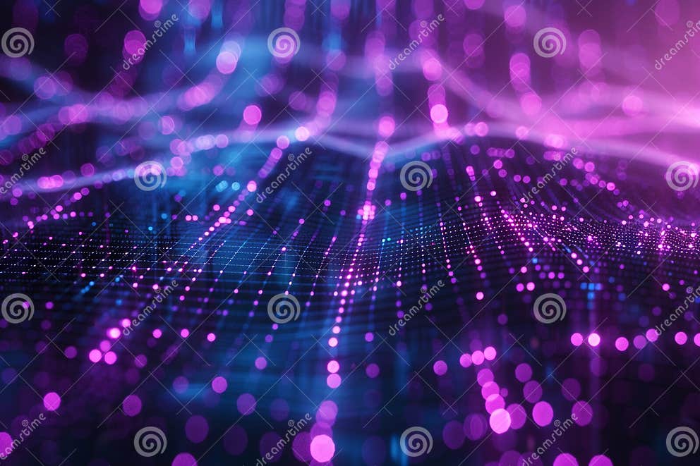3D Network Structure Dense Grid of Points and Connecting Lines Data ...