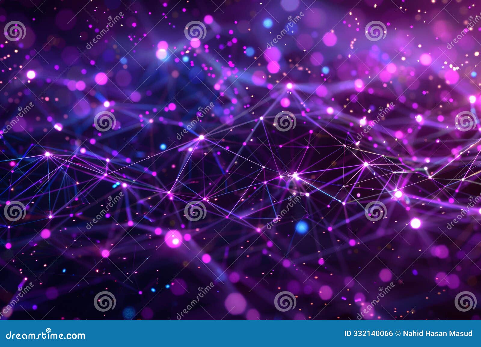 3D Network Structure Dense Grid of Points and Connecting Lines Data ...