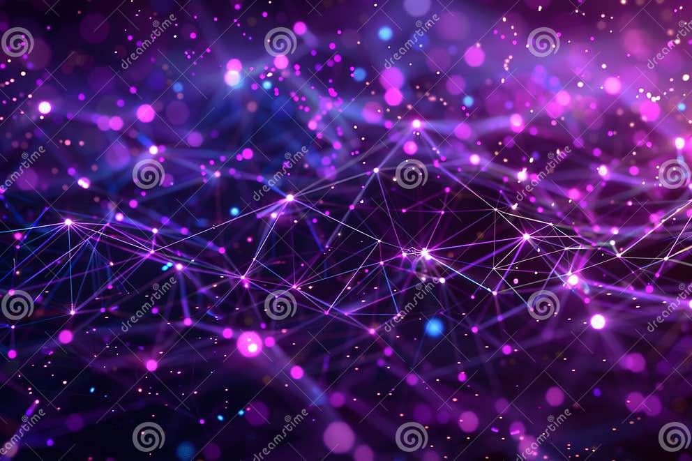 3D Network Structure Dense Grid of Points and Connecting Lines Data ...