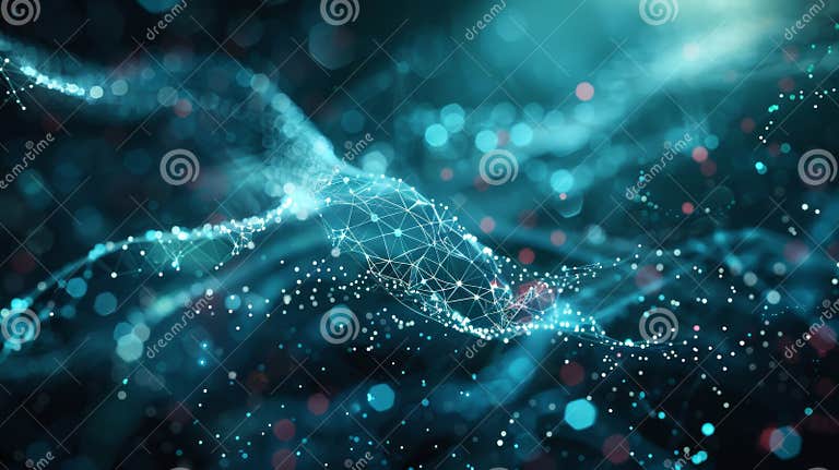 3D Network Structure with Nodes and Connections in Blue Tones Stock ...