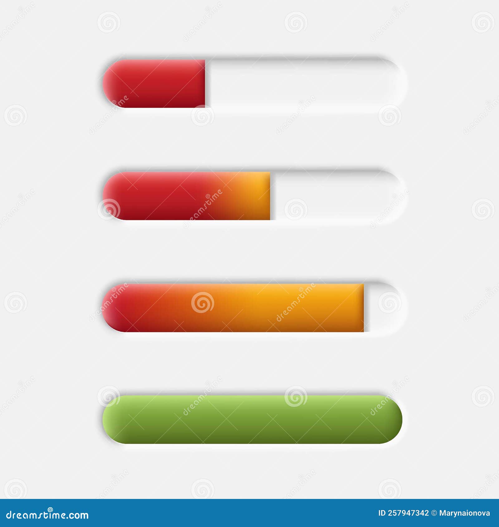 3d Neumorphism Progress Bar with Gradient from Red To Green Stock ... 3d Neumorphism Progress Bar with Gradient from Red To Green Stock ...