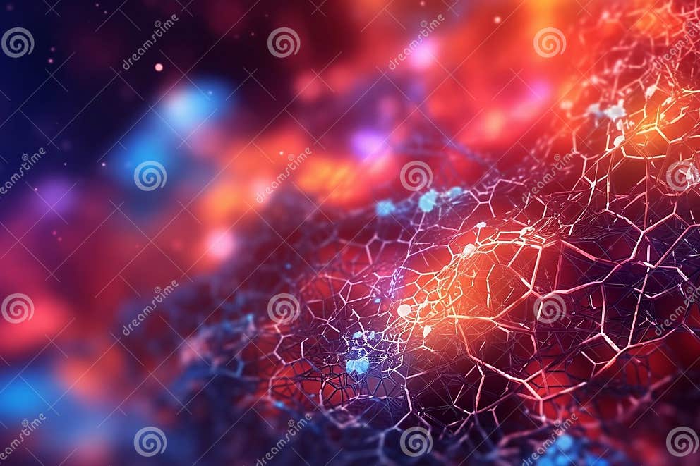 3D Neural Network Illustration with Big Data. Generative AI Stock ...