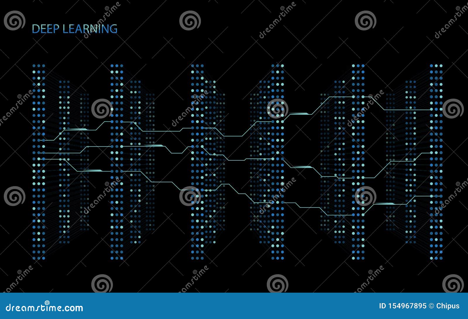 3D Neural Network with Six Layers. Stock Vector - Illustration of ...